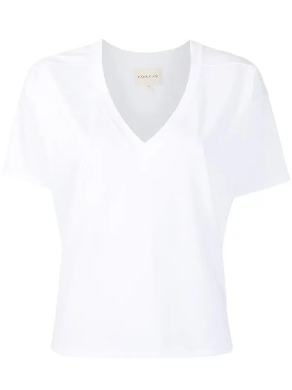 Loulou De Saison V-neck Cotton T-shirt - White