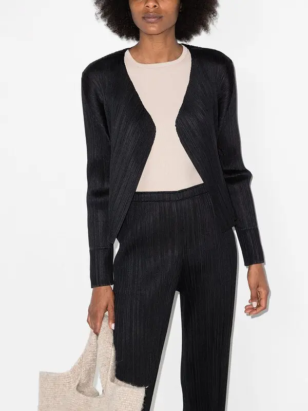 Issey Miyake Plissé Cardigan - Black