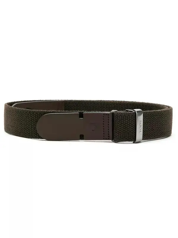 TOD'S Greca Textured Belt - Brown