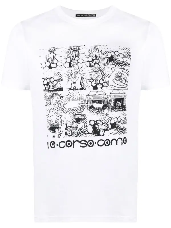 10 CORSO COMO Graphic Print T-shirt - White