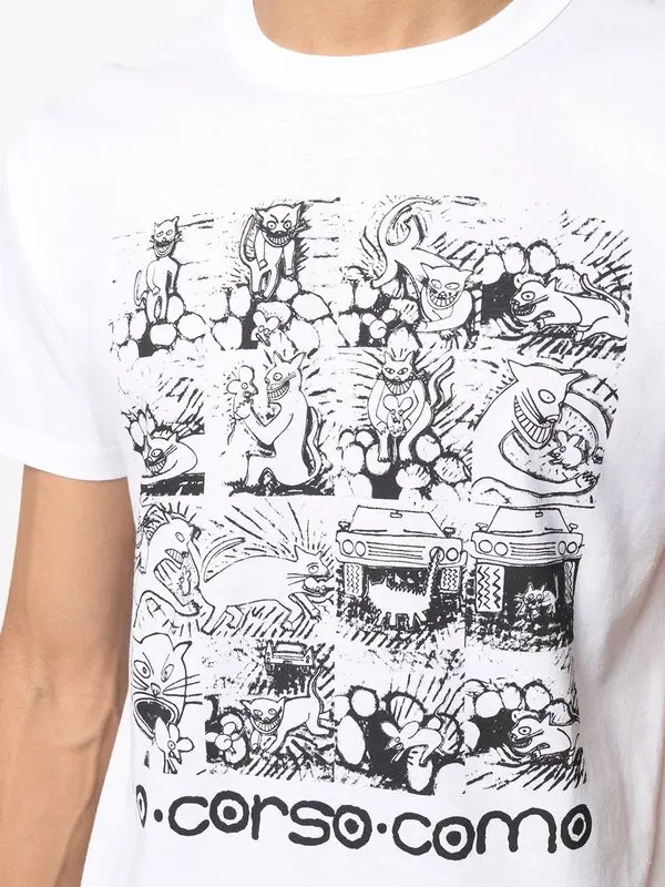 10 CORSO COMO Graphic Print T-shirt - White