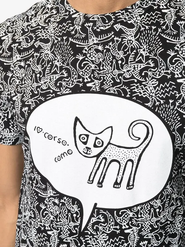 10 CORSO COMO Graphic Print T-shirt - Black