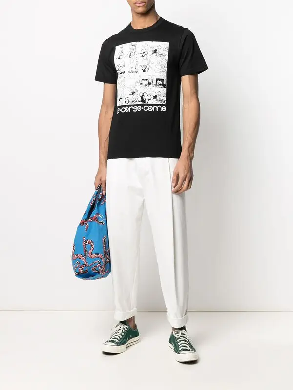 10 CORSO COMO Graphic Print T-shirt - Black