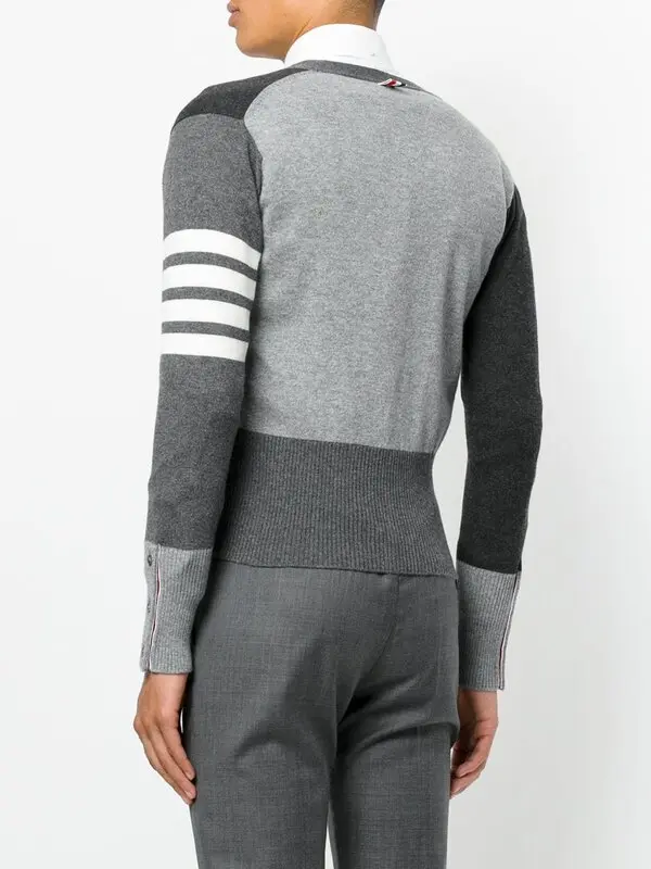 Thom Browne Fitted Waist V-neck Cardigan