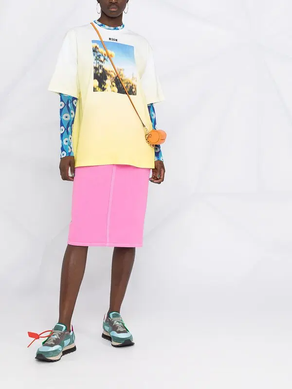 MSGM Graphic Logo-print T-shirt