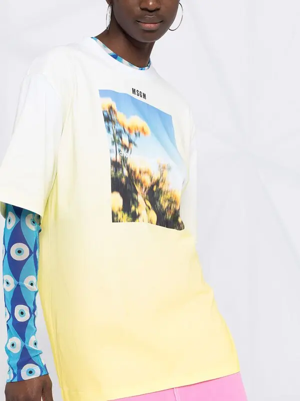 MSGM Graphic Logo-print T-shirt