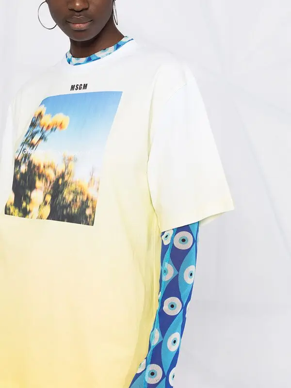 MSGM Graphic Logo-print T-shirt