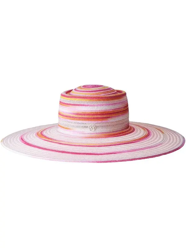 MAISON MICHEL Kat Color-block Sun Hat - Pink