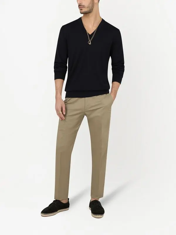 Dolce & Gabbana V-neck Cashmere Jumper - Blue