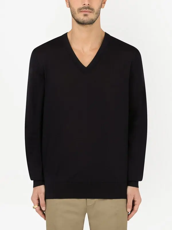 Dolce & Gabbana V-neck Cashmere Jumper - Blue