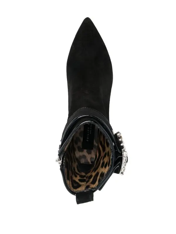 Philipp Plein Crystal-embellished Ankle Boots