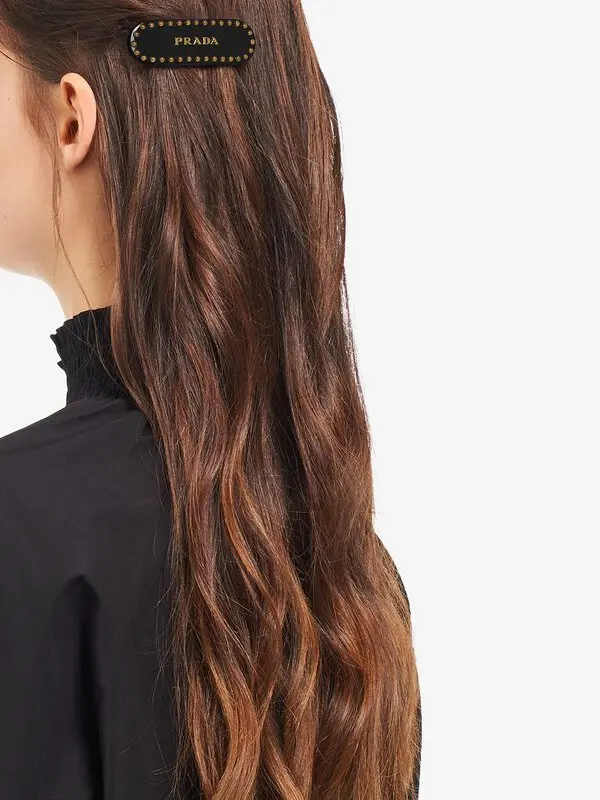 Prada Logo-print Studded Hair Clip