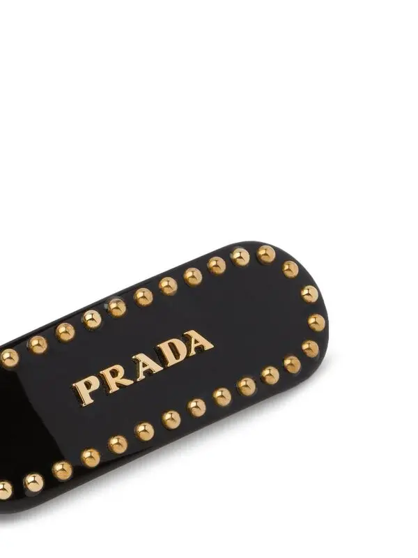Prada Logo-print Studded Hair Clip