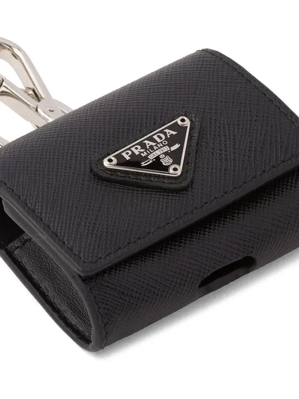 Prada Leather Earphones Case - Black