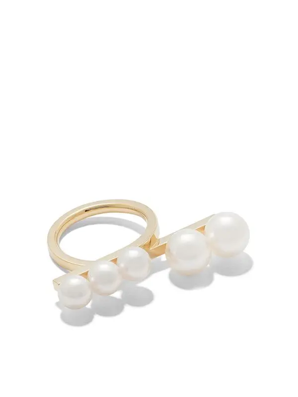 TASAKI 18kt Yellow Balance Loop Pearl Ring - Gold