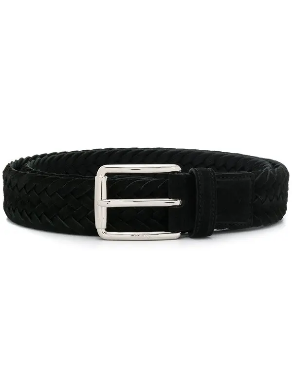 TOD'S Woven Leather Belt - Black