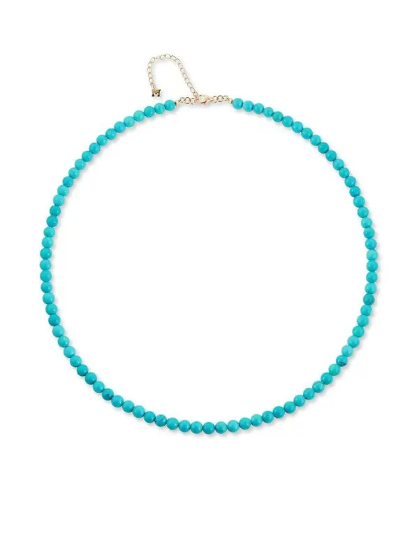 Mateo 14kt Yellow Turquoise Beaded Necklace - Gold