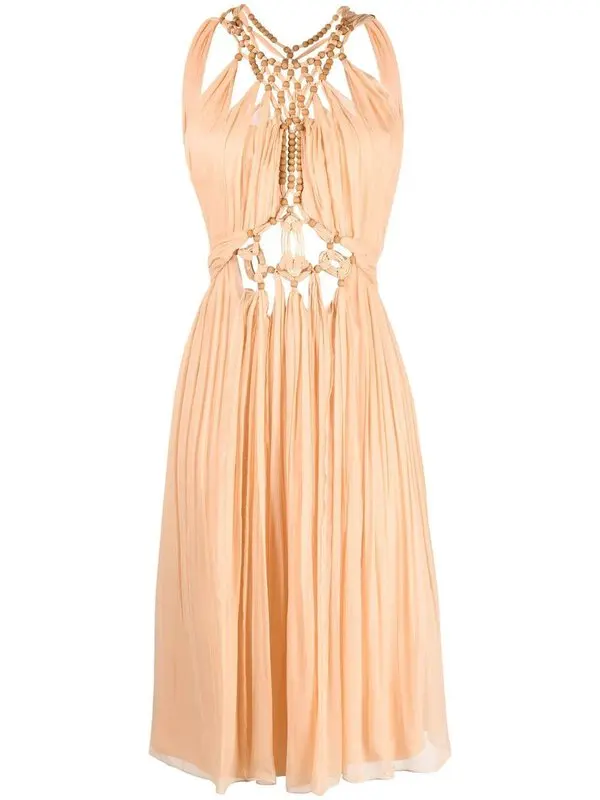 Alberta Ferretti Beaded Metallic-thread Dress