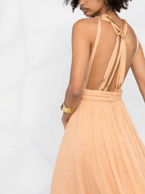 Alberta Ferretti Beaded Metallic-thread Dress
