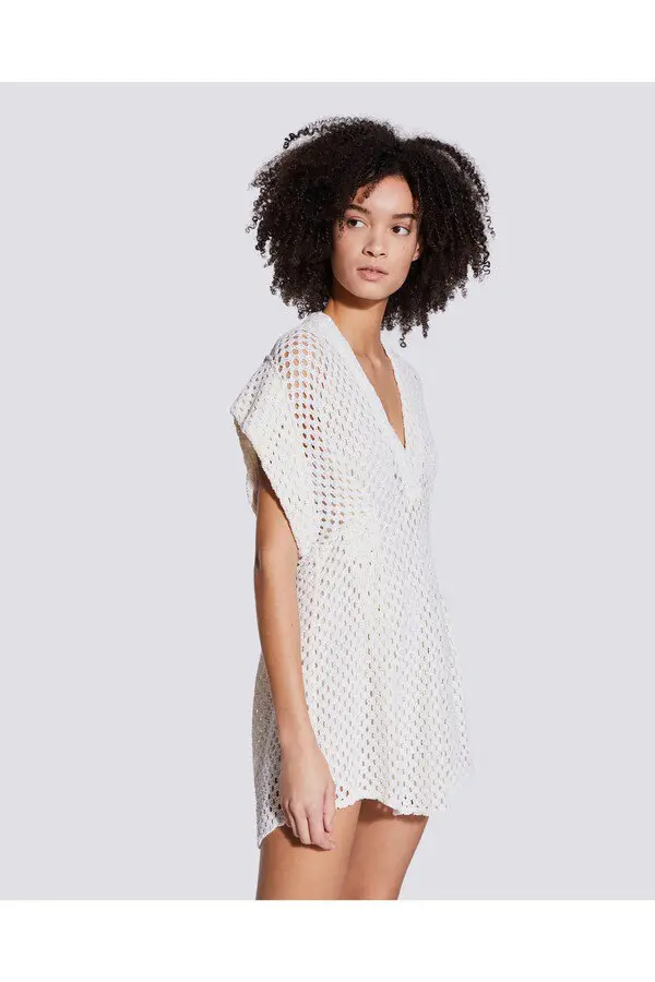 white christmas dresses Pharos Black & White Hand Crochet Dress – ILIO NEMA main image 1