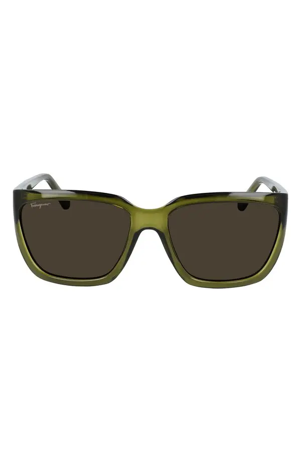Salvatore Ferragamo Classic Logo 59mm Gradient Rectangle Tortoise Sunglasses FERRAGAMO Salvatore Ferragamo Classic Logo 59mm Gradient  main image 3