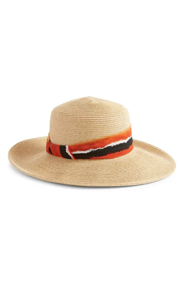 NEW Nordstrom Floppy Straw Sun Hat Natural Combo Nordstrom Packable Floppy Sun Hat | Nordstrom main image 2