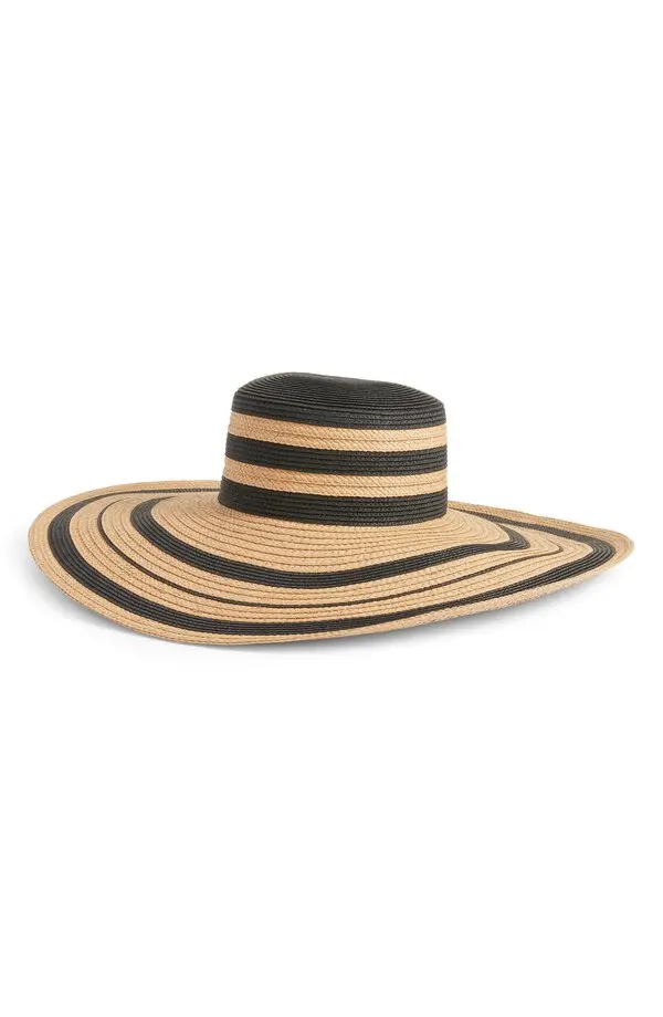 Halogen Stripe Wide Brim Hat Black - Black Combo | Editorialist display picture 2