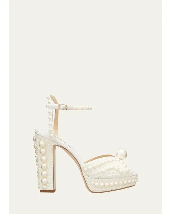 JIMMY CHOO Sacaria 120mm Platform Sandals - White