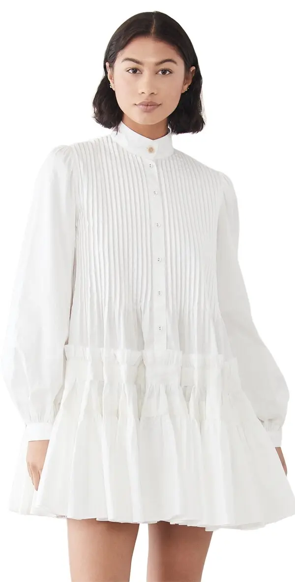 ivory smock dress Lizzy Smock Graphic High Low Dress