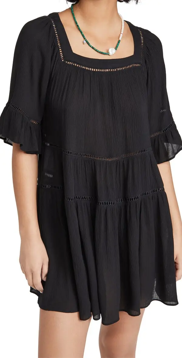 Playa Lucila Drop Waist Mini Dress - Black