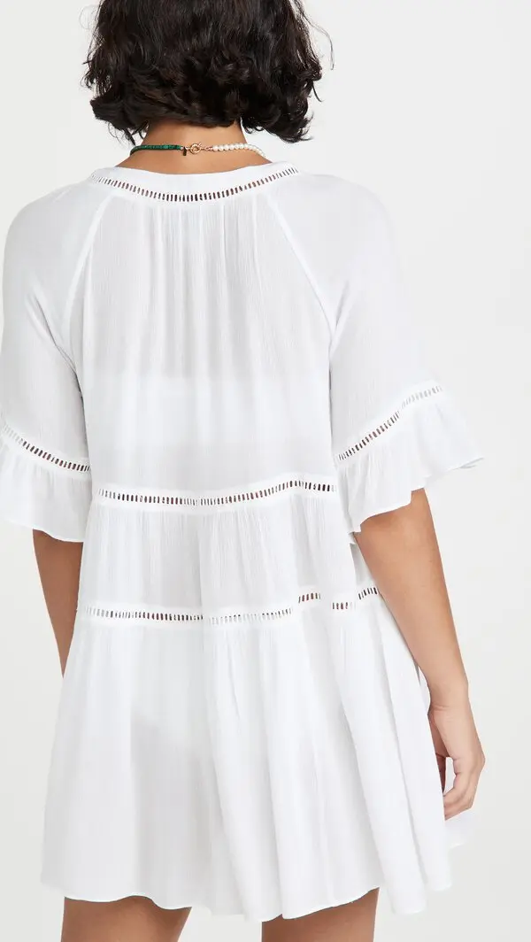 knee length dresses for ladies So At Peace Sweetheart Drop Waist Mini Dress White main image 0