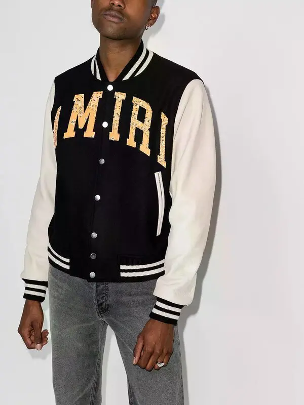 Amiri Logo Appliqué Varsity Bomber Jacket