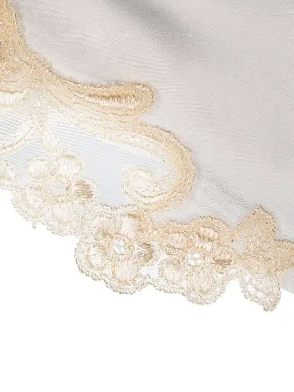 La Perla Frastaglio Embroidery Silk Thongs