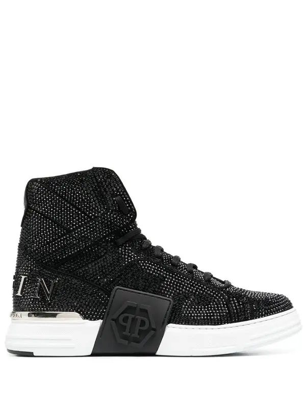 Philipp Plein Money Kicks Crystal-embellished Sneakers - Black