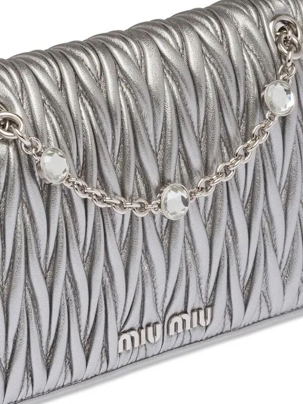 Miu Miu Matelassé Mini-Bag - Silver | Editorialist