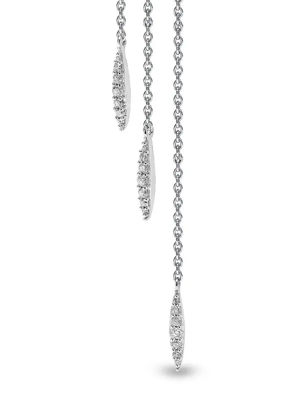 Yoko London 18kt White Gold Freshwater Pearl And Diamond Chain Earrings