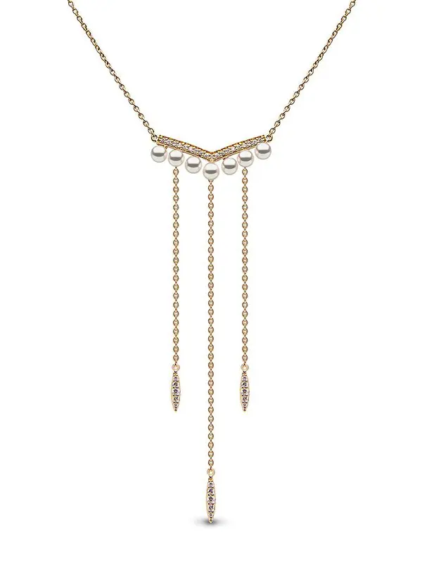 Yoko London 18kt Yellow Freshwater Pearl And Diamond Necklace - Gold