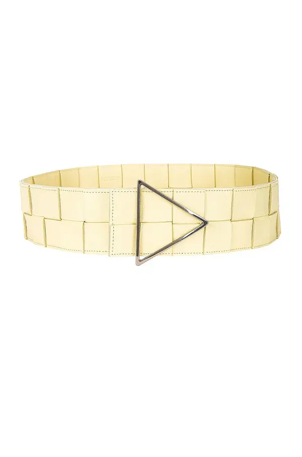 Bottega Veneta Intreccio Triangle Belt - Ice Cream & Silver