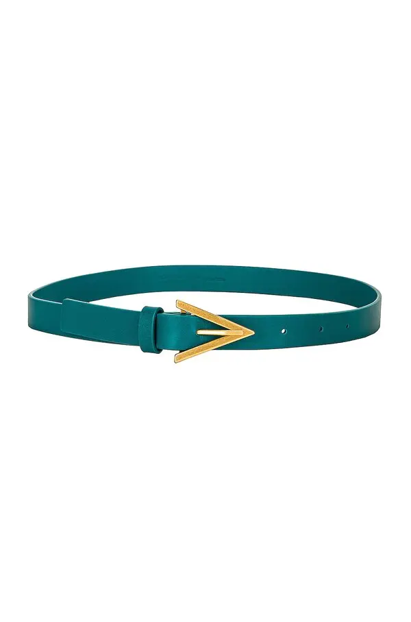 Bottega Veneta Leather Triangle Belt - Mallard & Gold