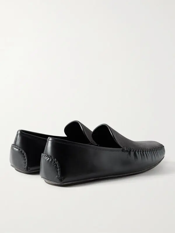 Manolo Blahnik Mayfair Leather And Suede Slippers