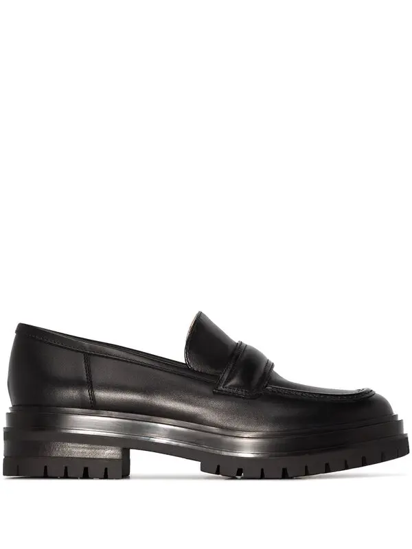 GIANVITO ROSSI Argo Leather Loafers
