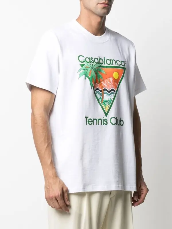 Tシャツ・カットソー Casablanca Multicolour Graphic T-Shirt With Organic Cotton Casablanca Graphic-Print Organic Cotton T-Shirt - White