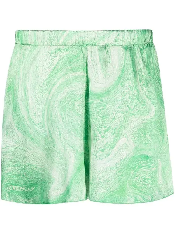 Opening Ceremony Marble-print High-shine Shorts