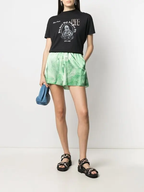 Opening Ceremony Marble-print High-shine Shorts