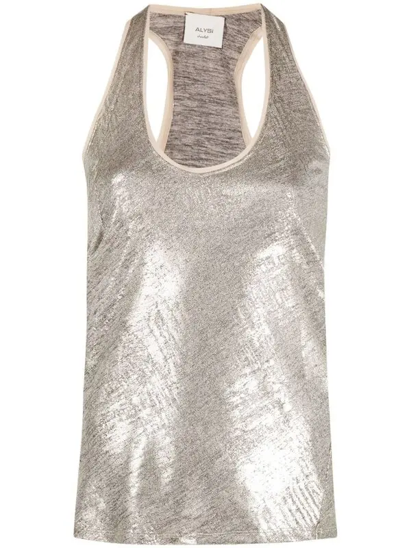ALYSI Silk Racer-back Tank Top