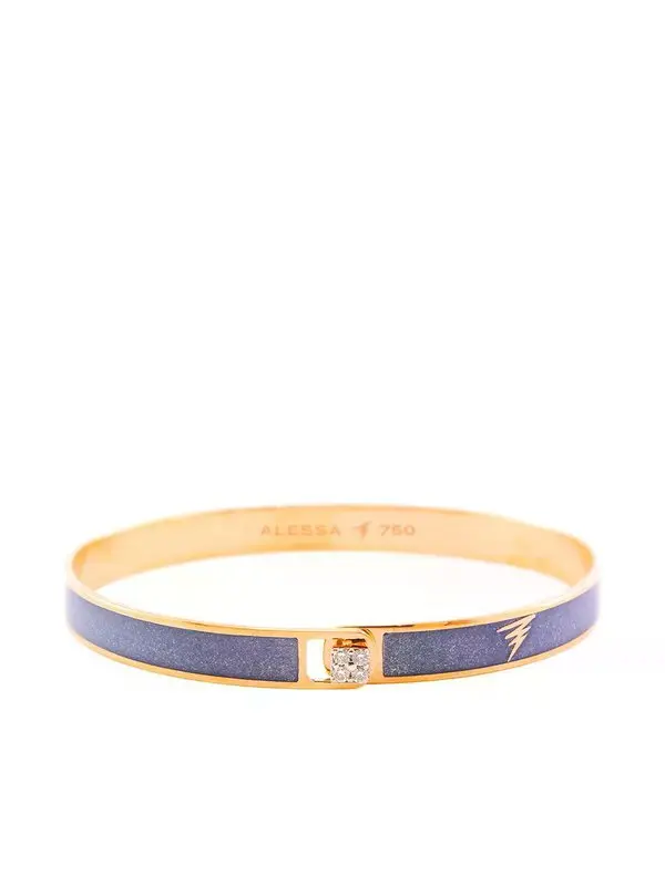 ALESSA 18kt Rose Gold Diamond And Enamel Bangle - Pink