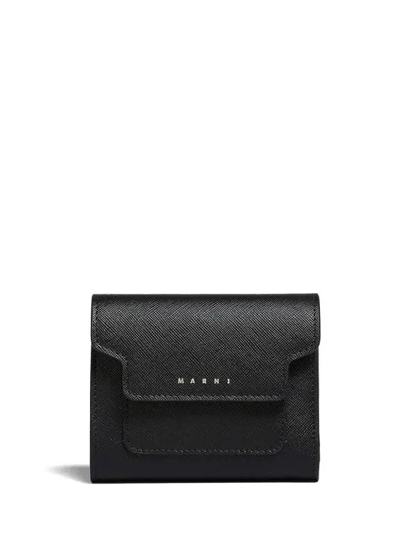 Marni Logo-print Leather Wallet - Black
