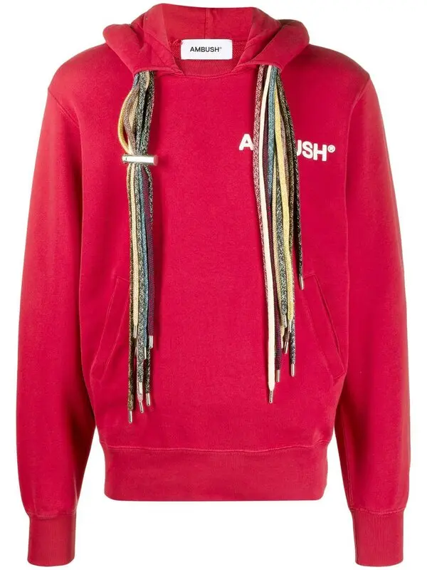 AMBUSH Drawstring Logo-print Hoodie - Red