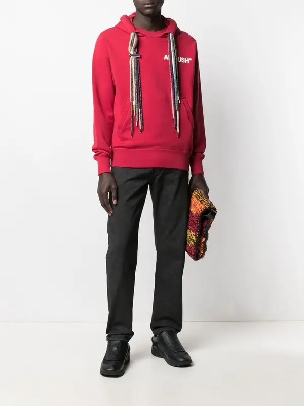 AMBUSH Drawstring Logo-print Hoodie - Red