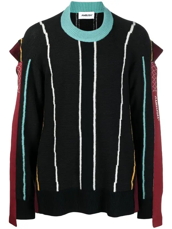 AMBUSH Striped-knit Jumper - Black